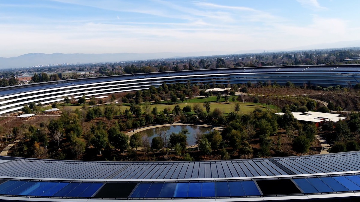 First Apple Park Drone Video of 2018 Captures Footage of Courtyard and ...