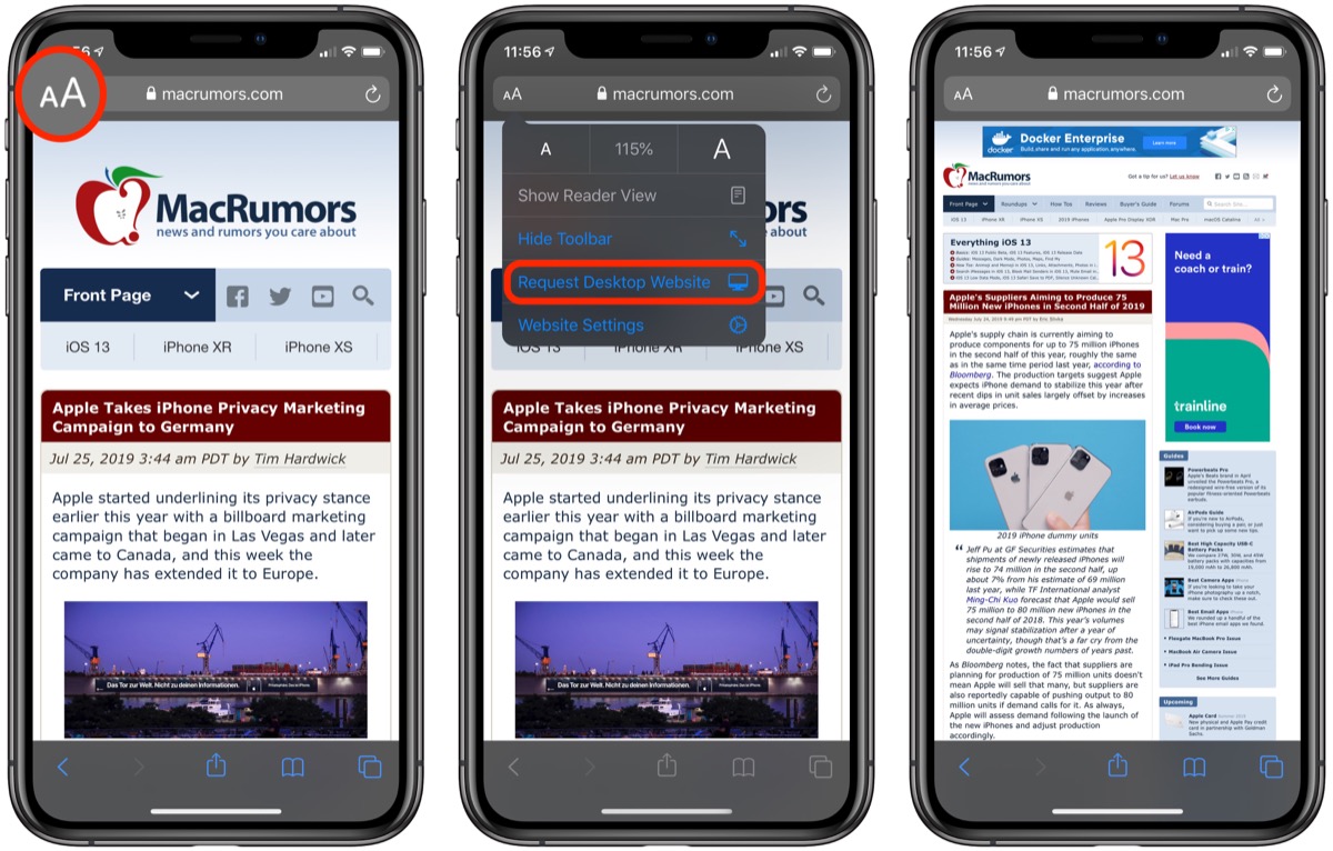 How to Request a Desktop Website in Safari for iOS - MacRumors